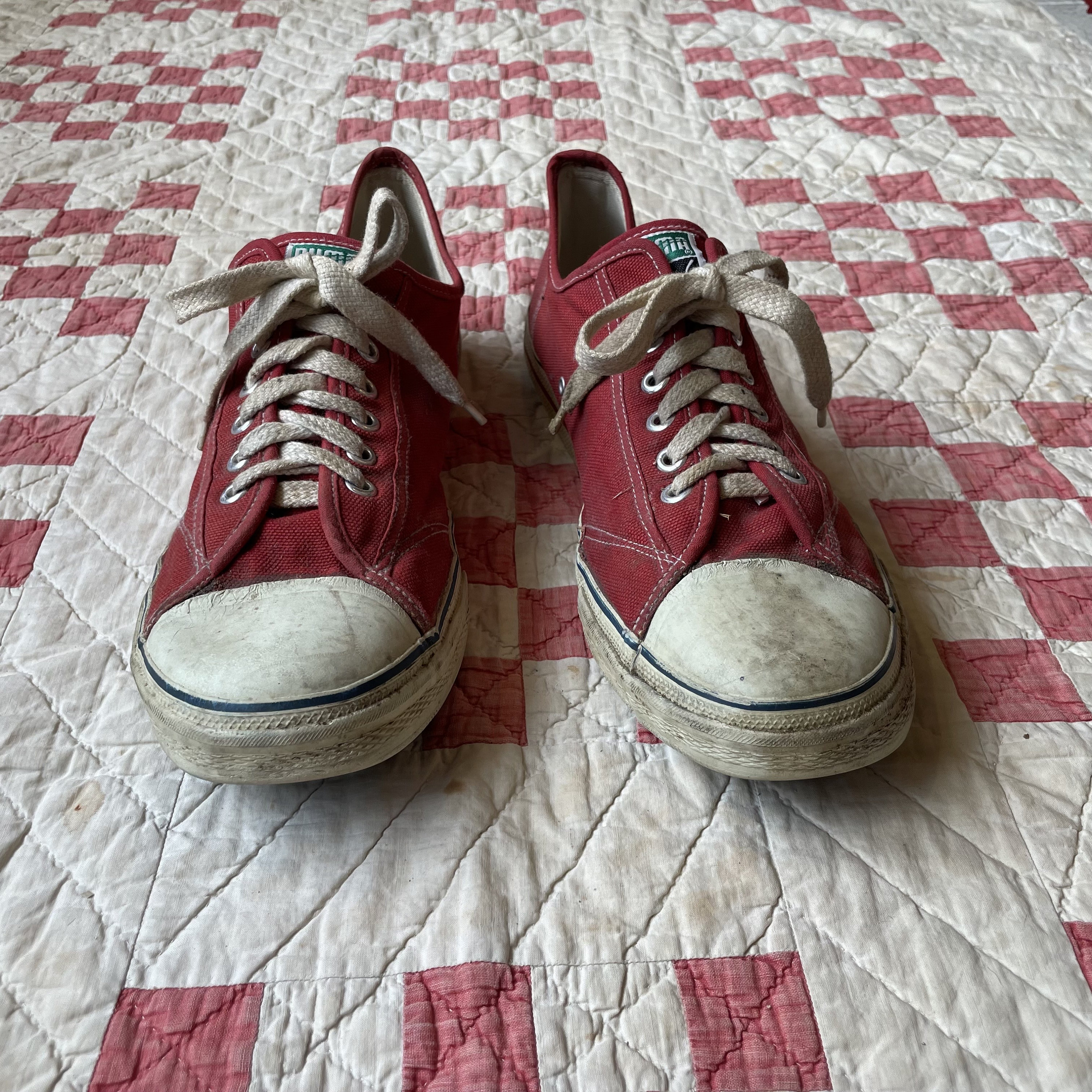 Vintage 1970s 1980s Puma Red Canvas and White Rubber Sneakers Running ...