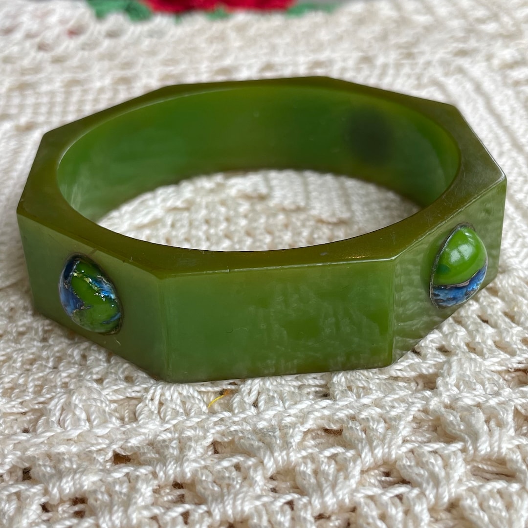 1930s Bakelite Bangle With Cabachon Stone - Etsy