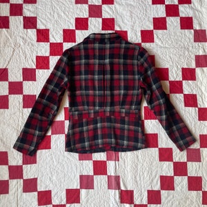 Vintage Late 1920s Early 1930s Red and Black Plaid Wool Belted Back ...