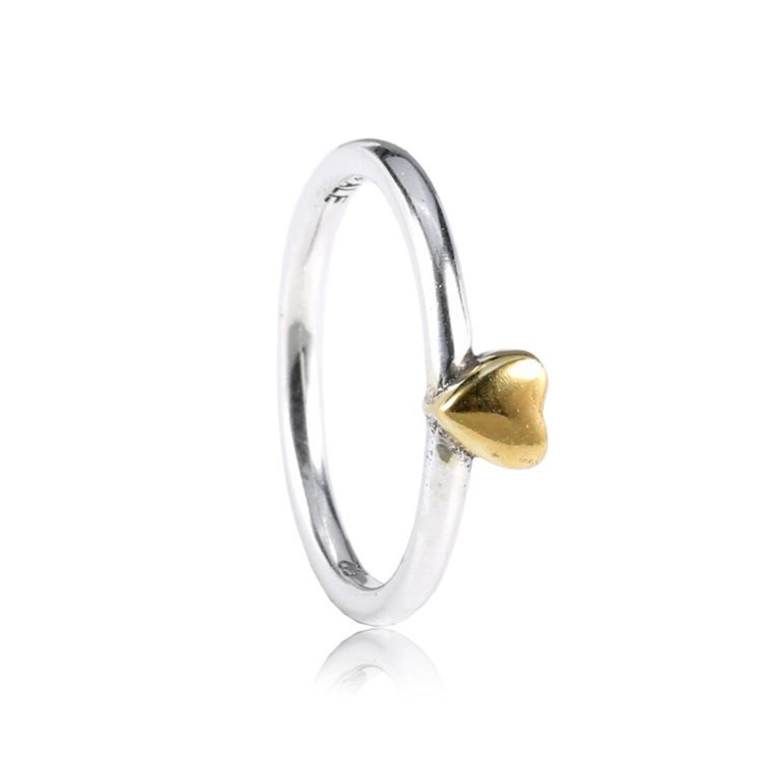 Pandora Puzzle Ring Two Tone Gold Heart Silver Ring - Etsy