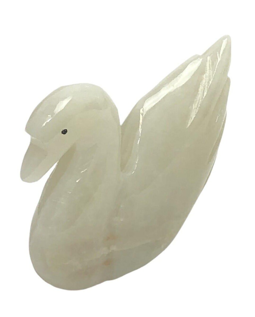 Vintage White Marble Hand Carved Swan Figurine - Etsy