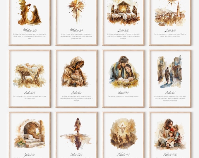 25 Day Nativity Advent Printable Cards, Christian Christmas Story ...