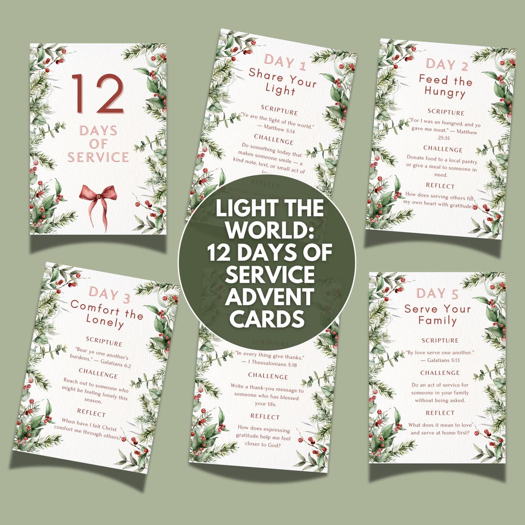Christian 12 Days of Christmas Service Advent Printable, Acts of ...