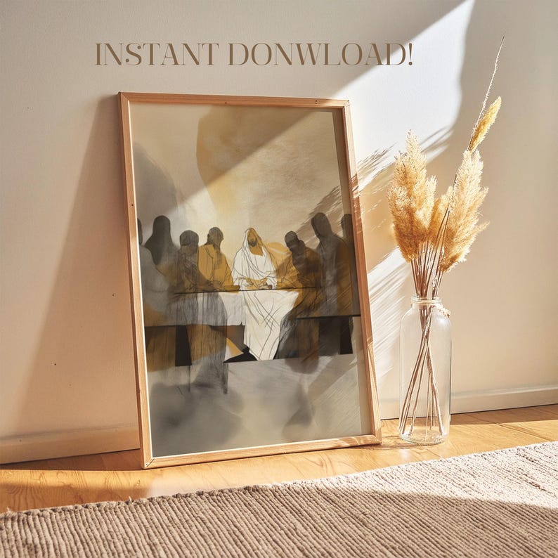 The Last Supper Sketch Art Print | Jesus and Disciples Communion ...