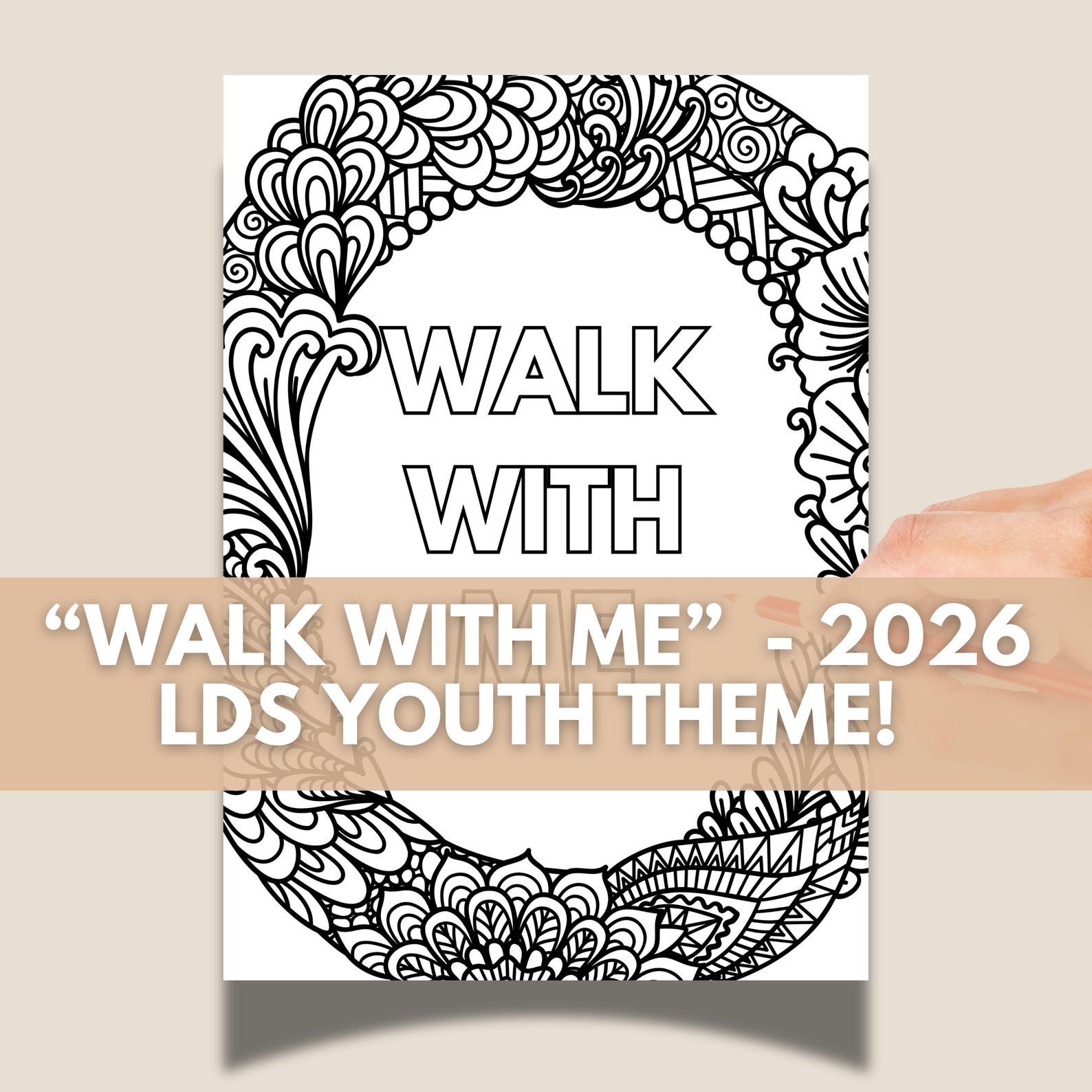 Walk With Me LDS 2026 Youth Theme Coloring Page | Sunday School Primary ...