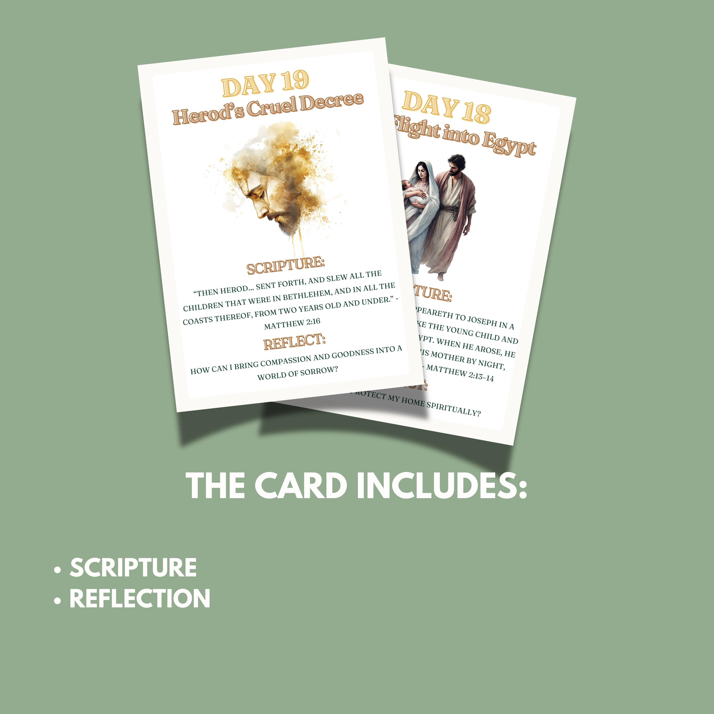 25 Day Nativity Advent Printable Cards, Christian Christmas Story ...