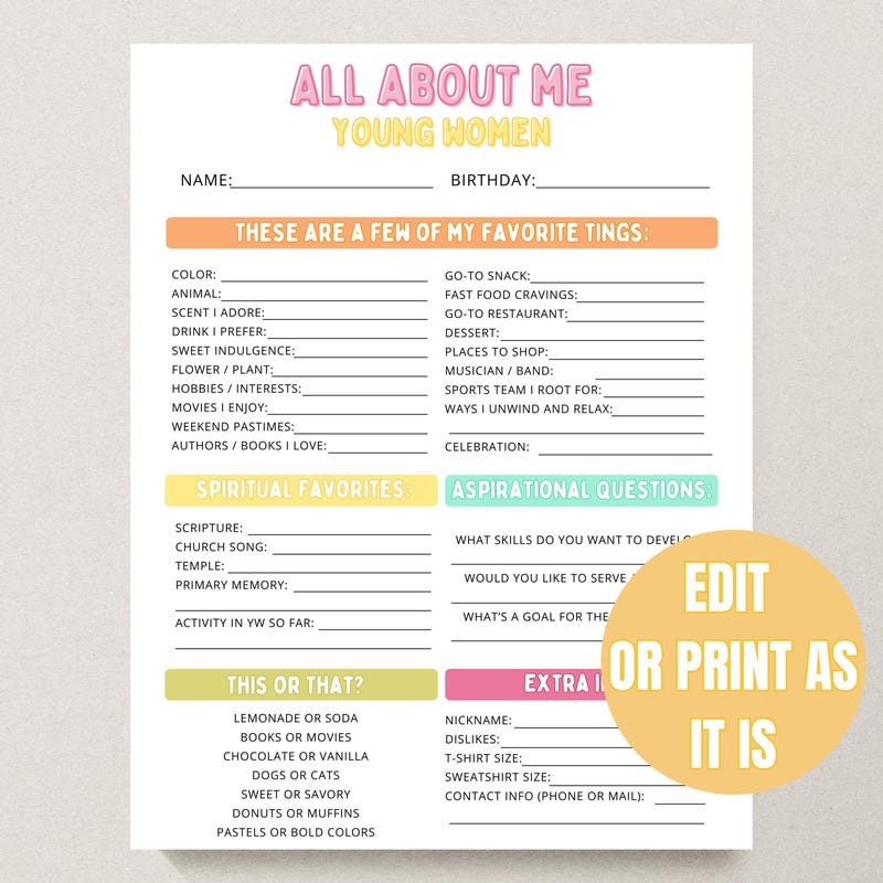Printable Sister Page - Etsy