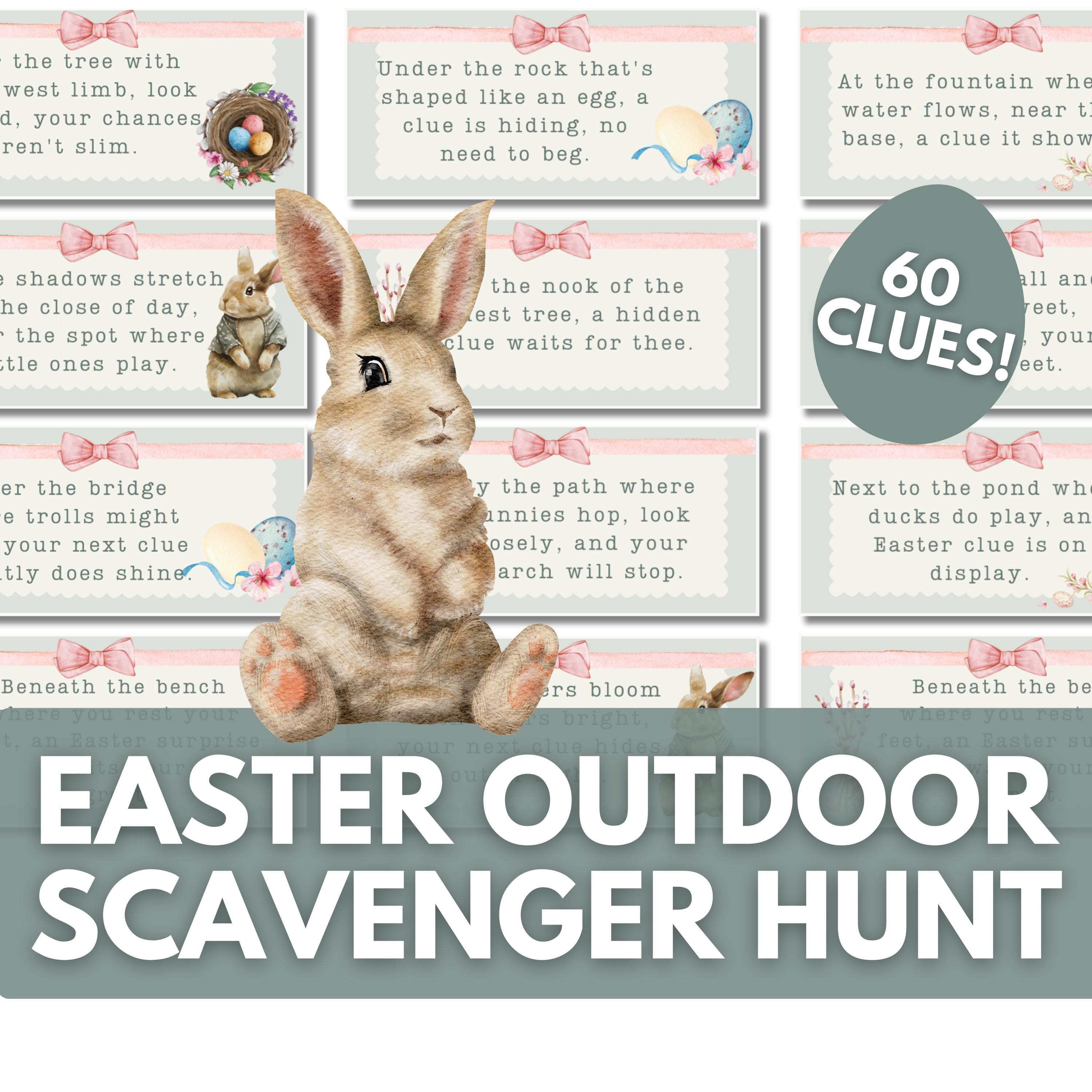 Easter Outdoor Scavenger Hunt for Kids, Printable Easter Treasure Hunt ...