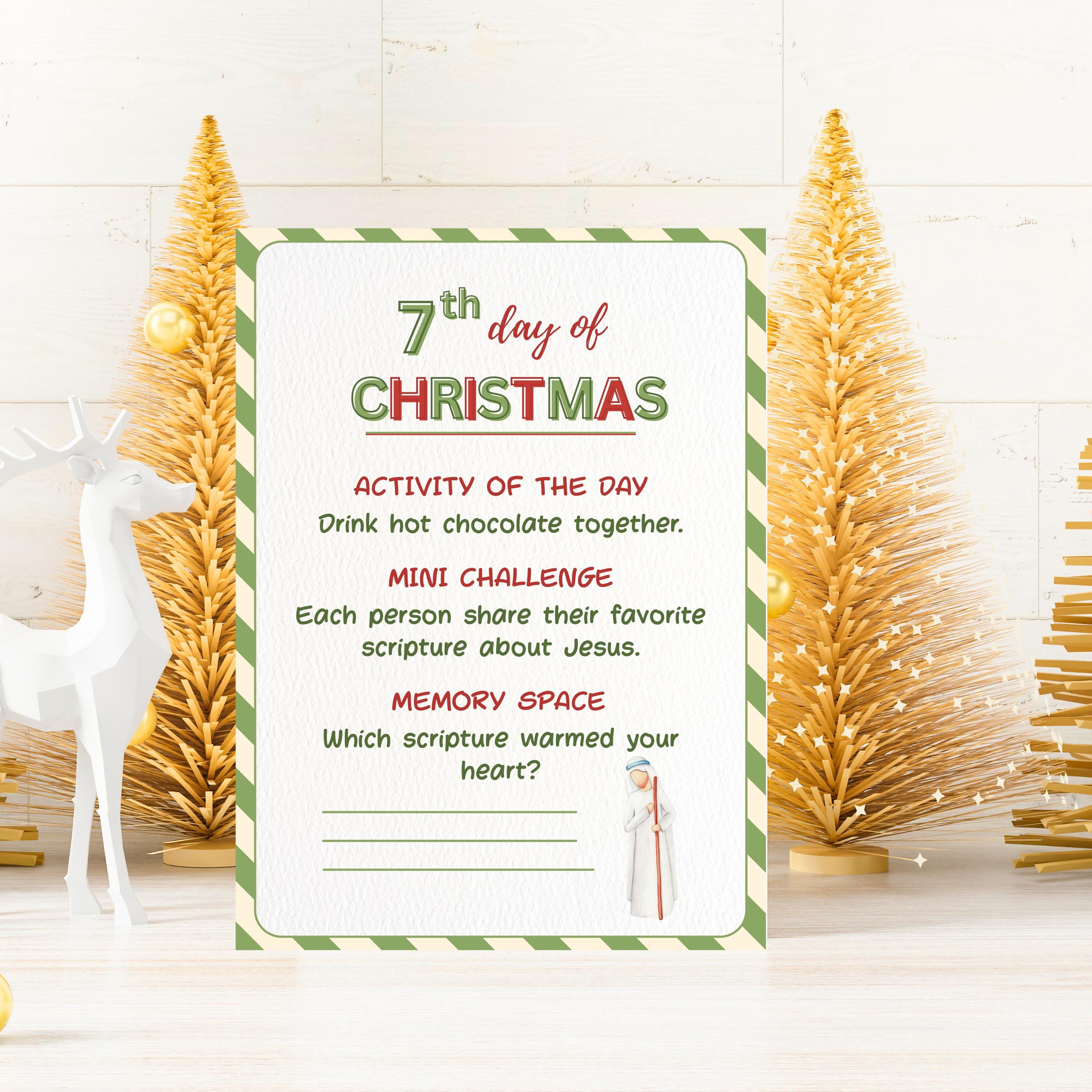 LDS 12 Days of Christmas Advent Activity Cards, Primary & Youth Holiday ...