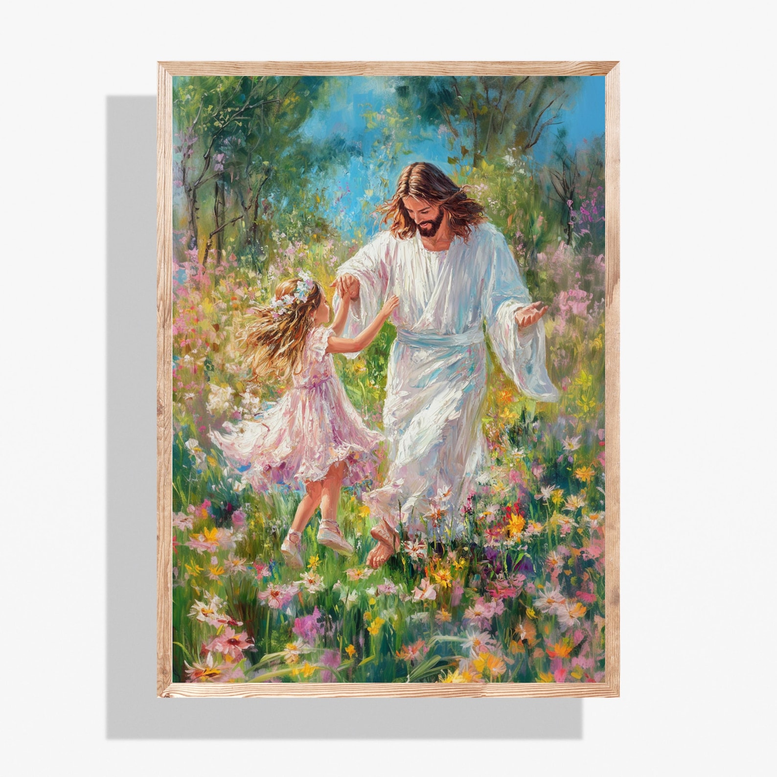 Dance With Jesus Christ Print | Jesus and Little Girl Dancing Art ...