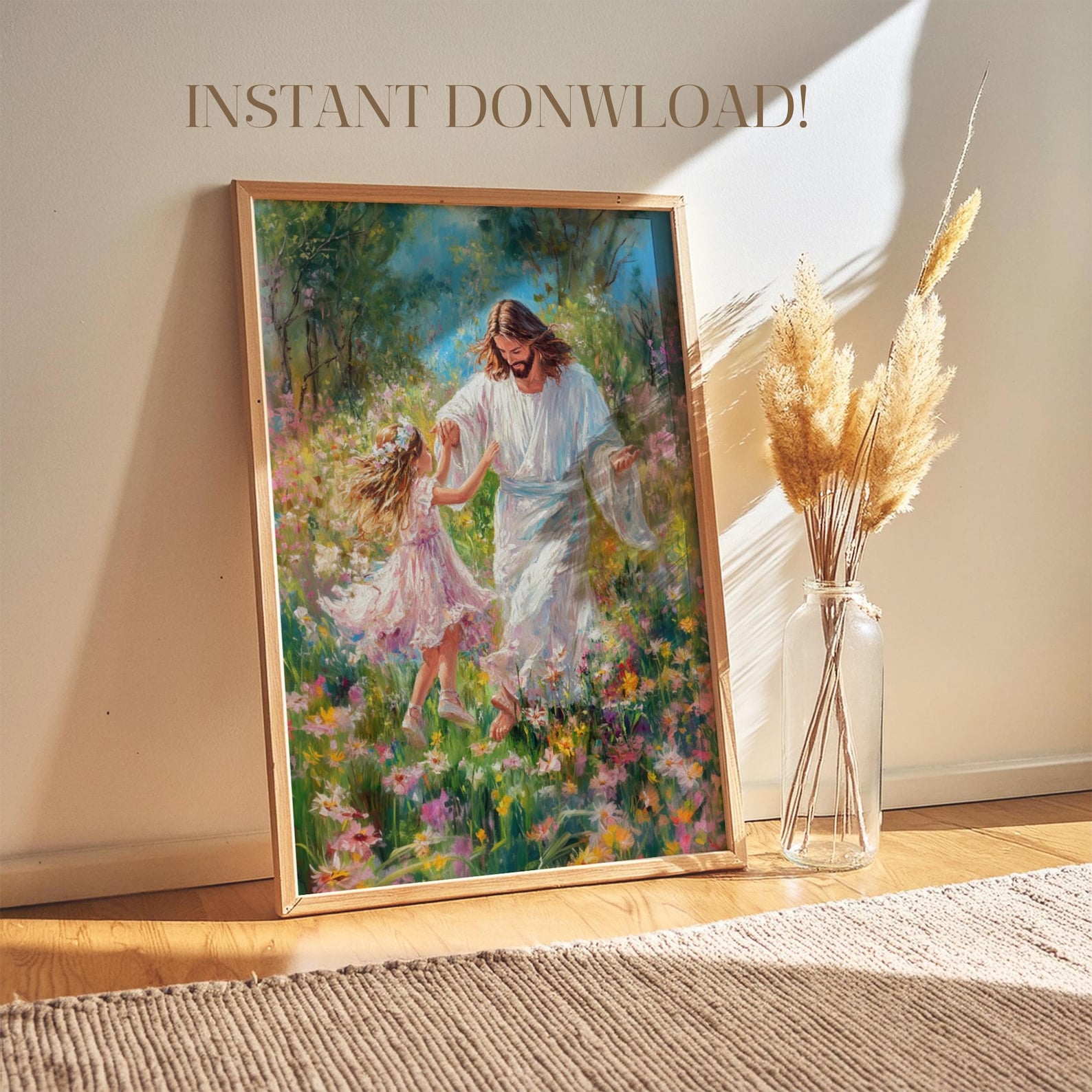 Dance With Jesus Christ Print | Jesus and Little Girl Dancing Art ...