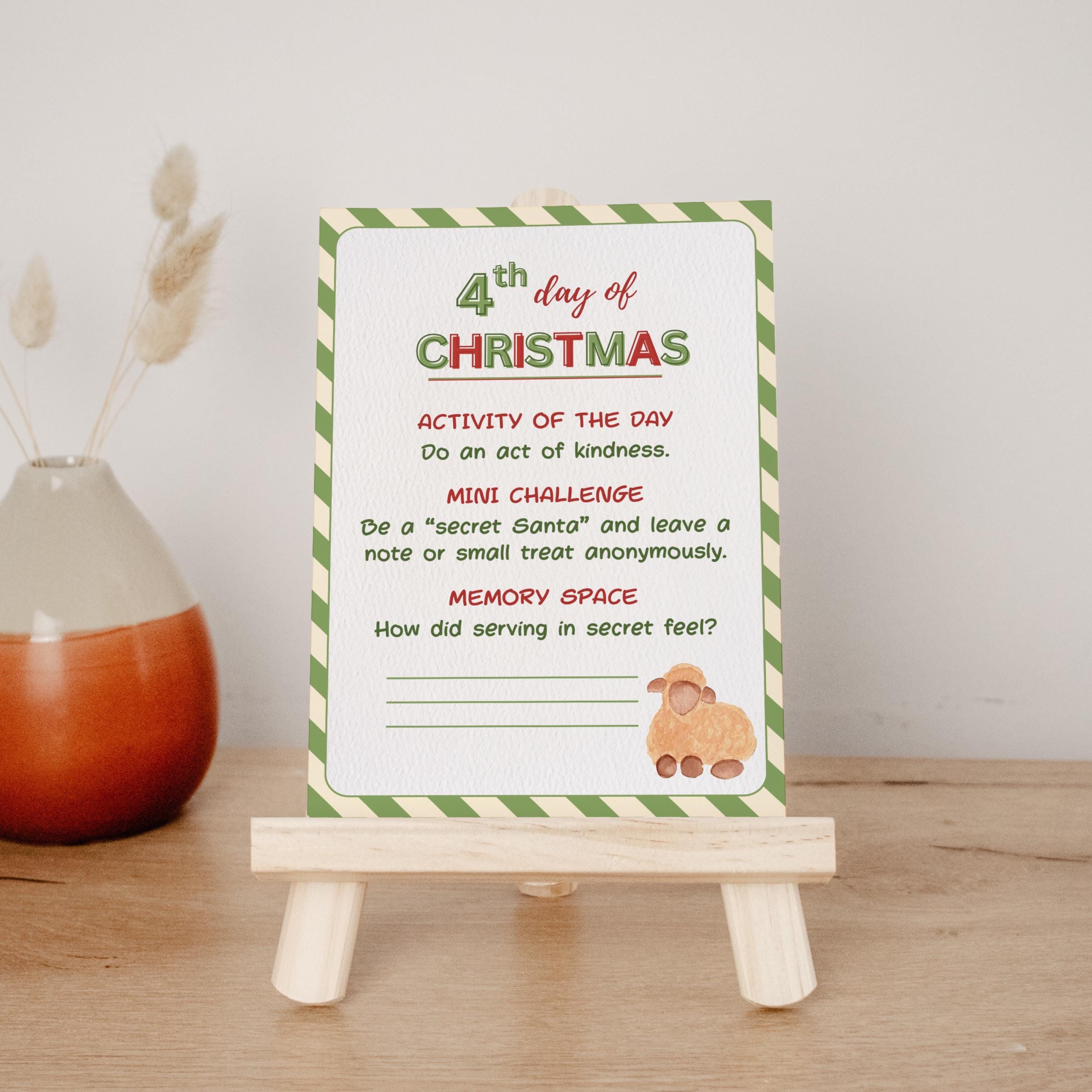 LDS 12 Days of Christmas Advent Activity Cards, Primary & Youth Holiday ...