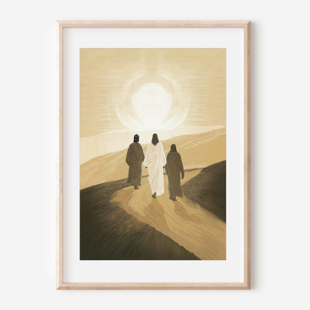 Road to Emmaus Catholic Art | Jesus Christ Resurrection Poster ...