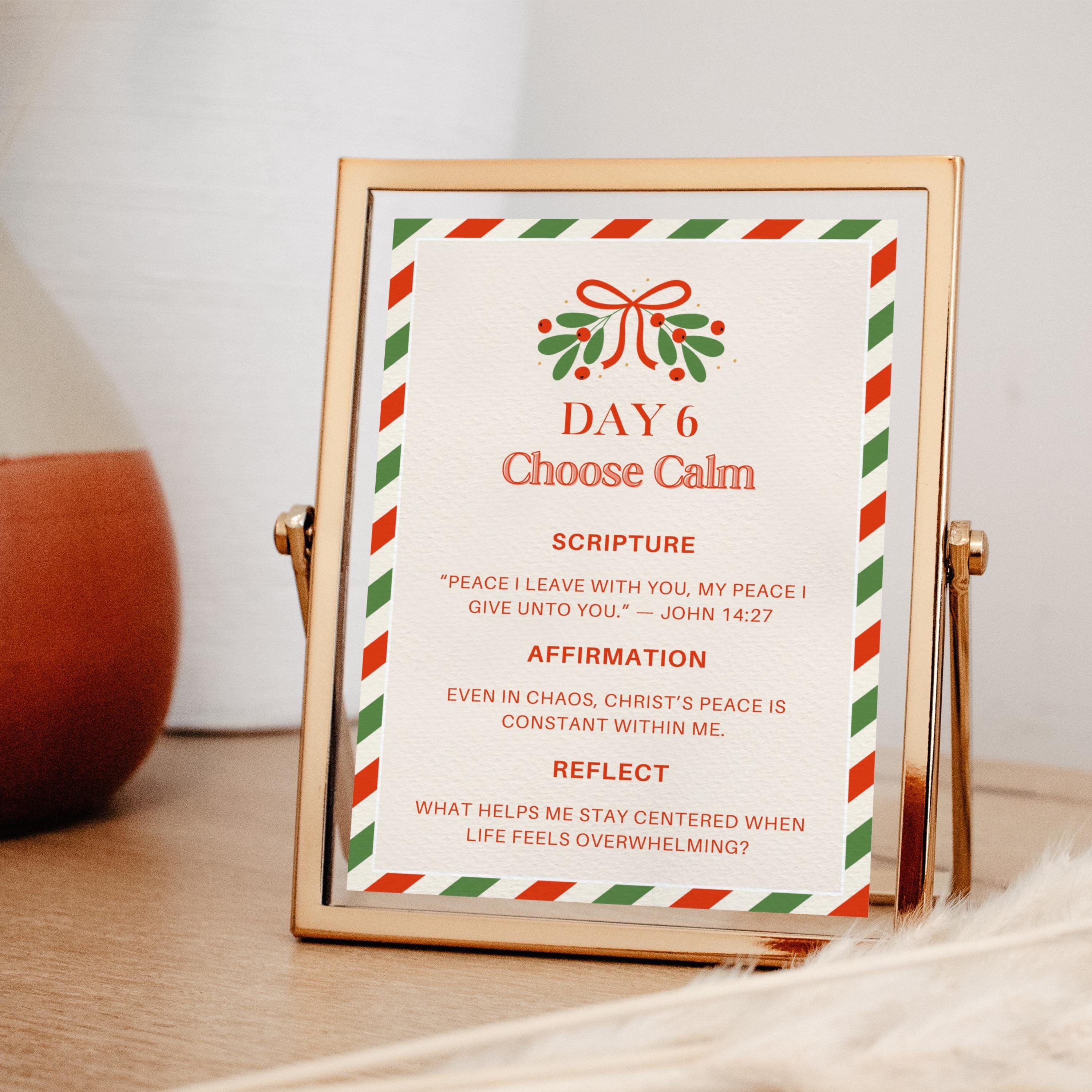 LDS 12 Days of Peace Advent Printable, Christian Christmas Mindfulness ...