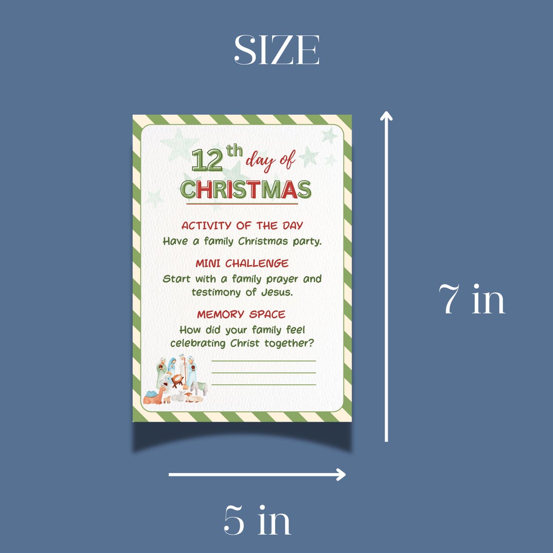 LDS 12 Days of Christmas Advent Activity Cards, Primary & Youth Holiday ...