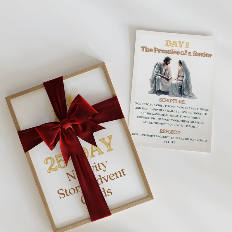 25 Day Nativity Advent Printable Cards, Christian Christmas Story ...