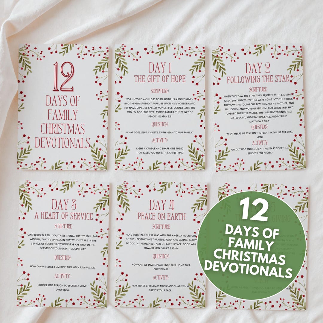 LDS 12 Days of Christmas Family Scripture Devotionals Printable ...