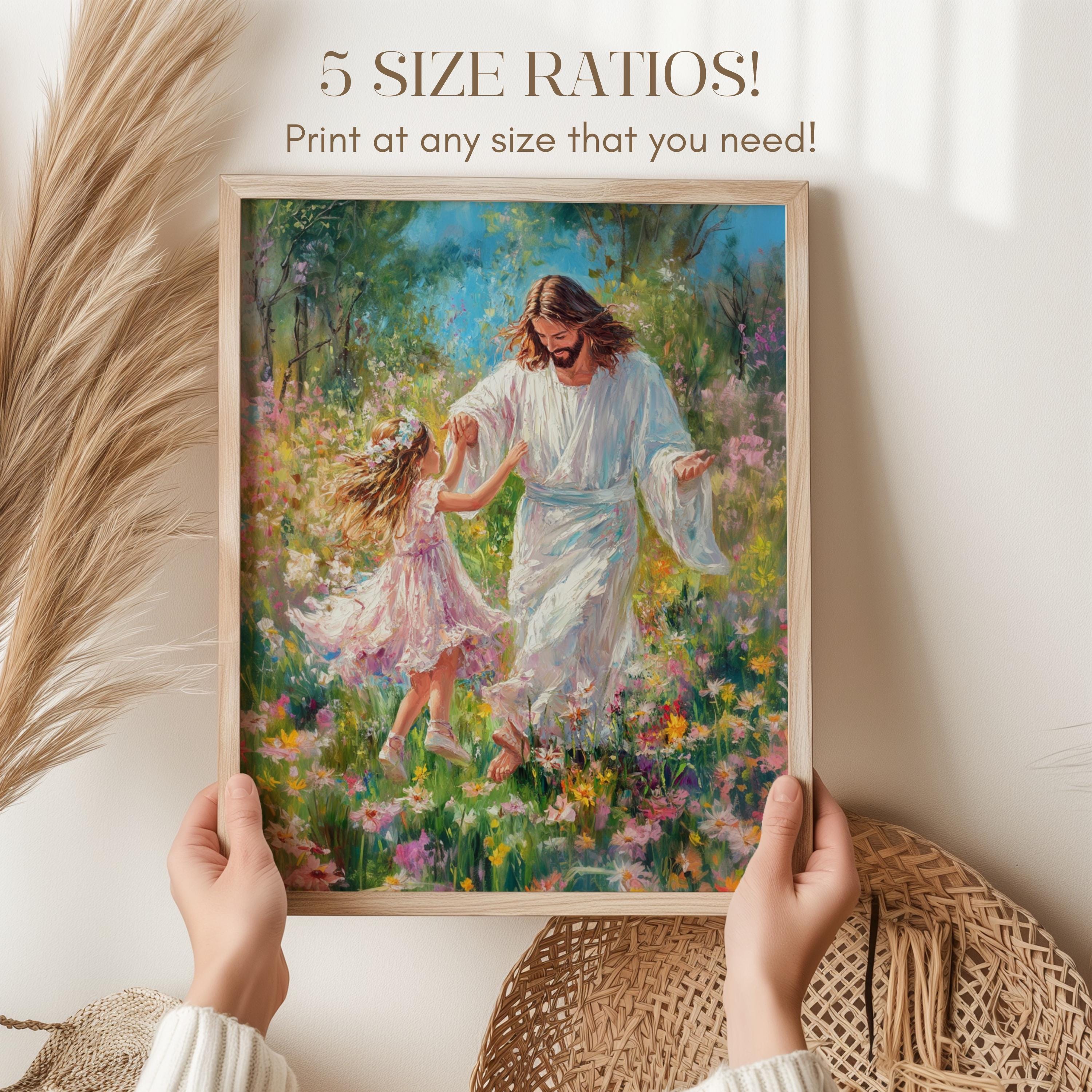 Dance With Jesus Christ Print | Jesus and Little Girl Dancing Art ...