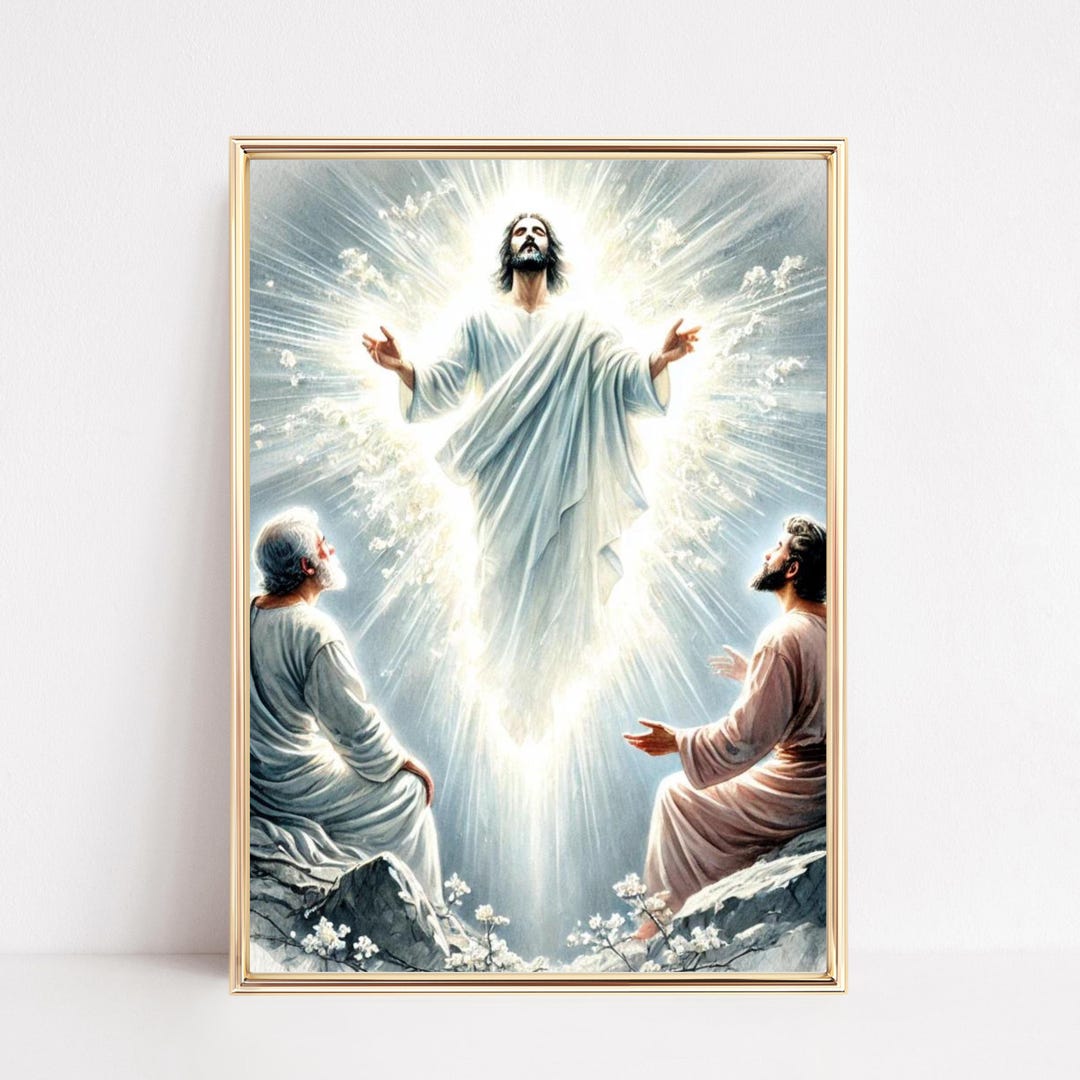 Jesus on the Mount of Transfiguration Print | Christian Biblical Wall ...