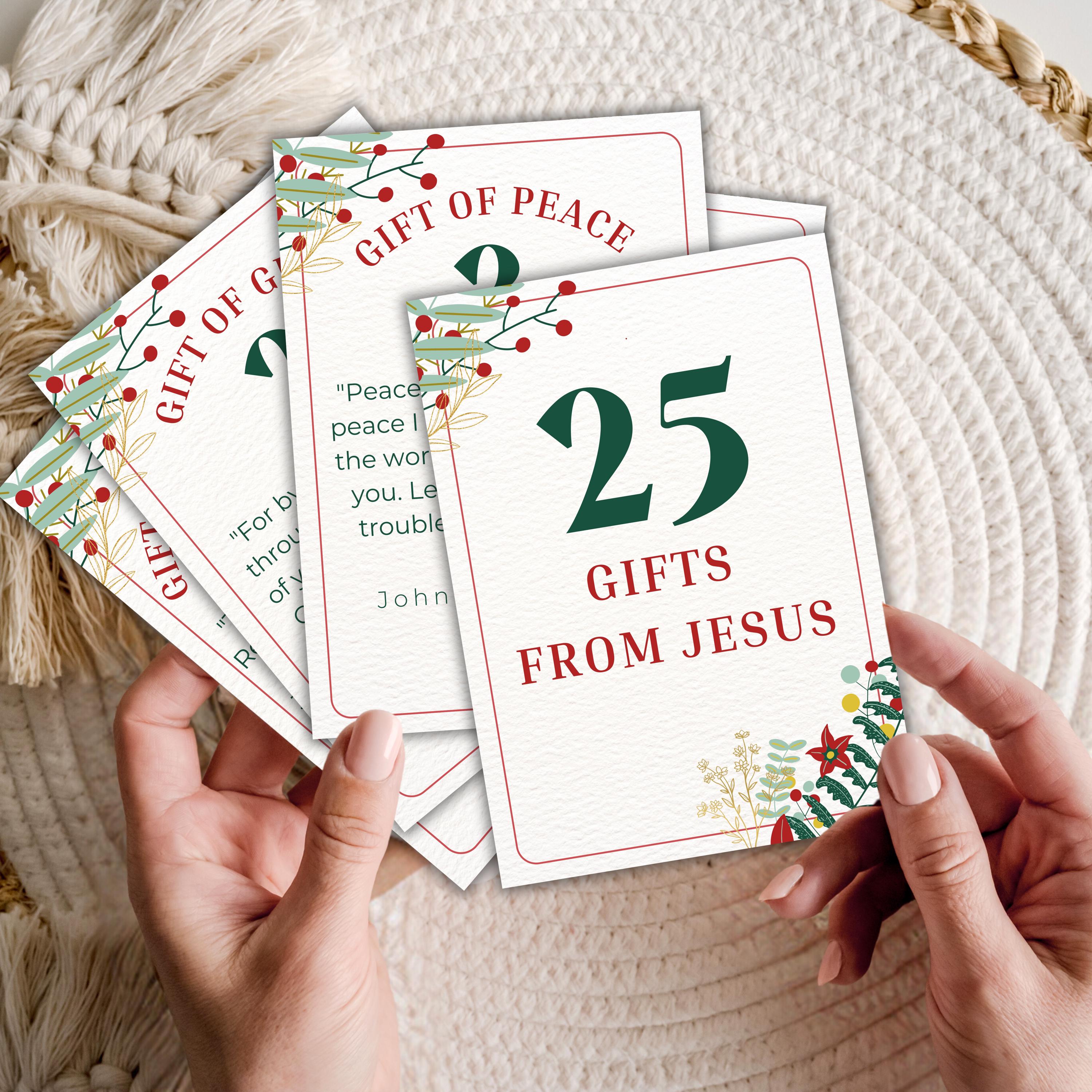 LDS 25 Gifts of Christ Advent Printable Cards, Christian Christmas ...