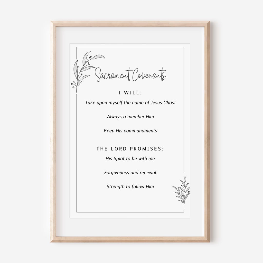 Sacrament Covenants Printable • LDS Sacrament Promises • Holy Ghost ...