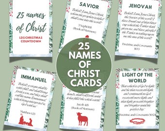 LDS 25 Names of Jesus Christ - Christmas Countdown Scripture Cards ...