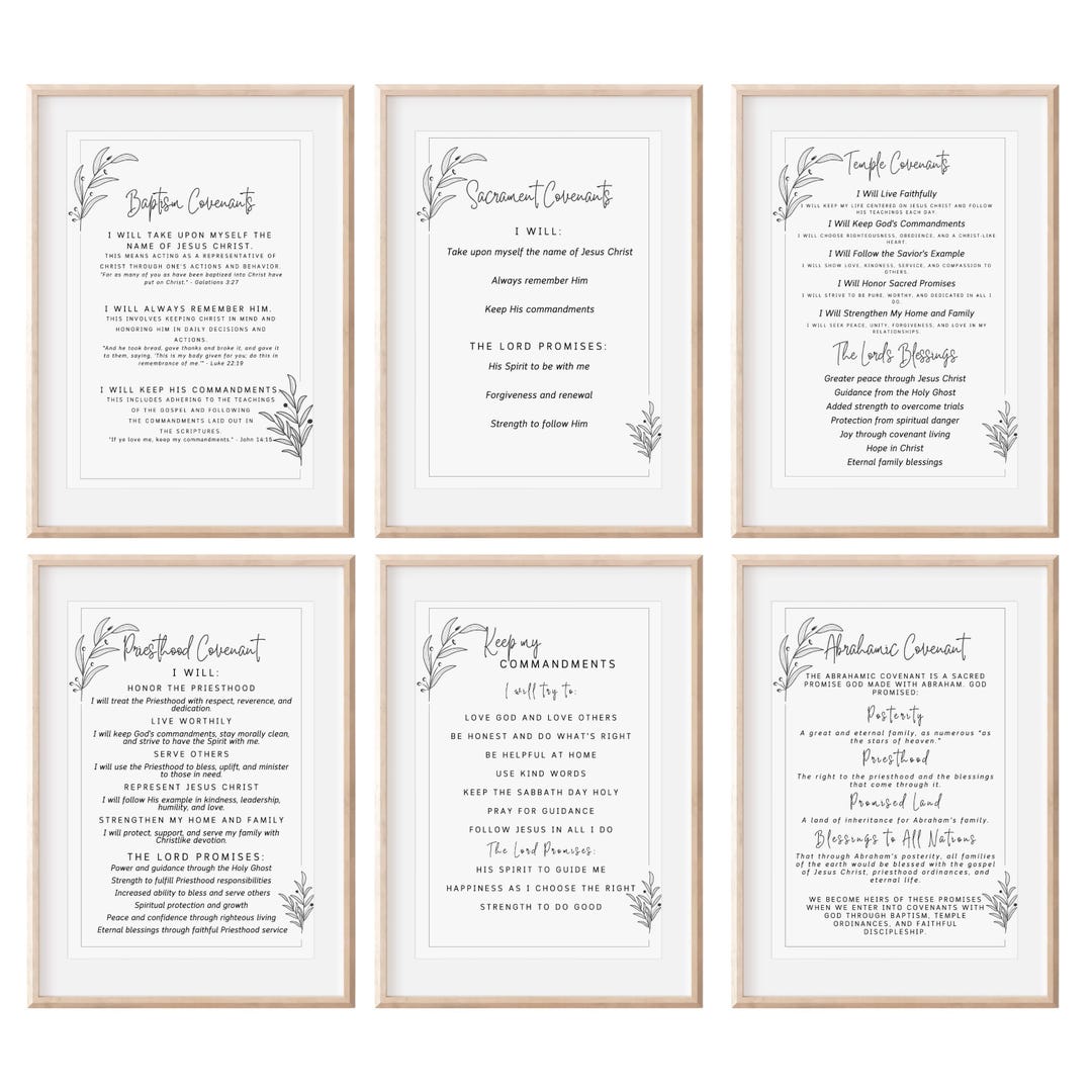 LDS Covenant Bundle Printable, Baptism Temple Sacrament Priesthood ...