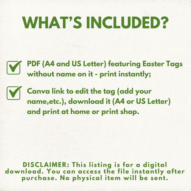 Editable Easter Gift Tags Printable, Happy Easter Bunny Tags, Canva ...