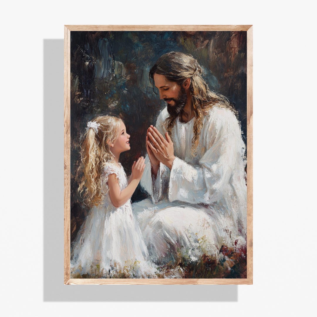 Jesus and Child Prayer Art | Christian Printable Wall Decor | LDS ...
