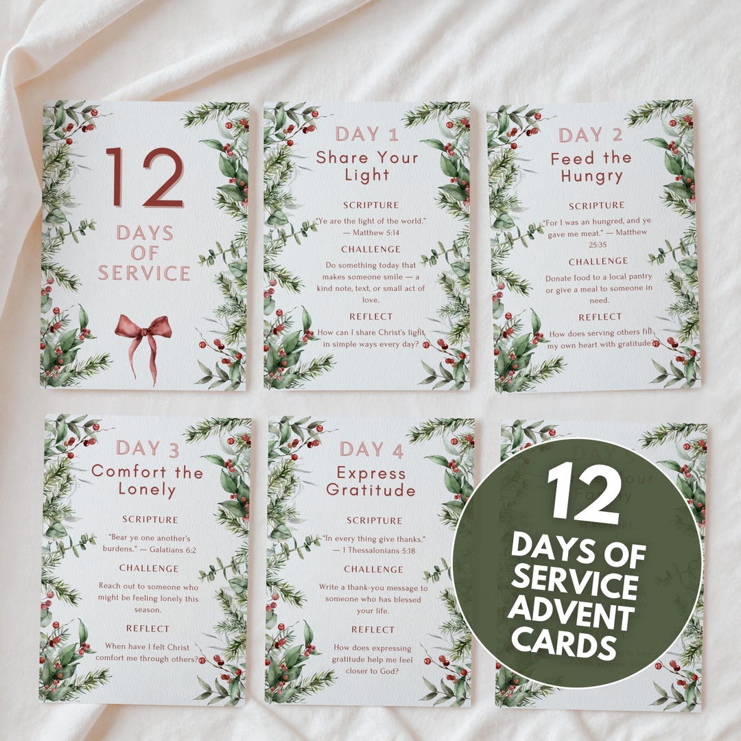 Christian 12 Days of Christmas Acts of Kindness Advent Printable ...