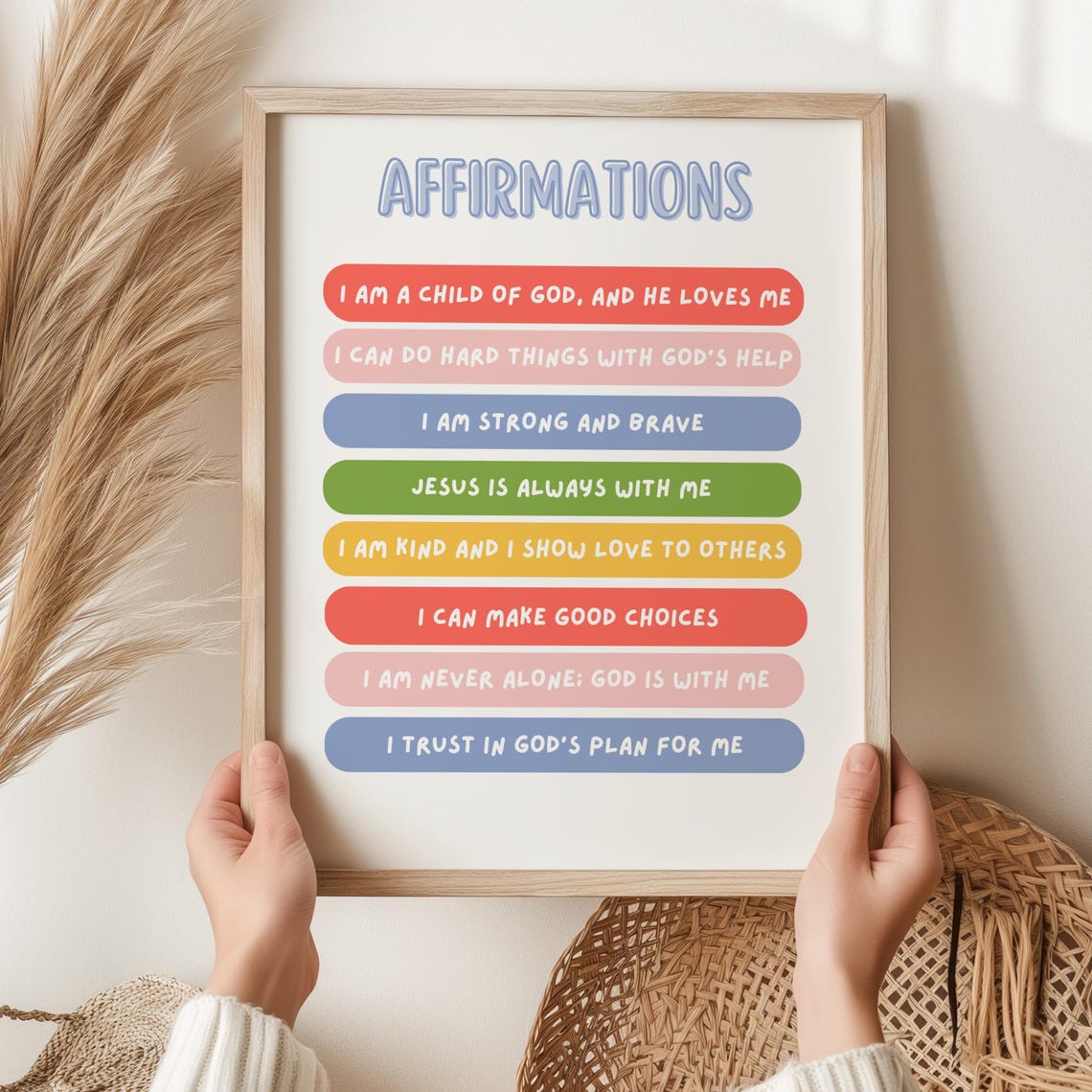 I Am a Child of God Affirmation Poster, Positive Christian Kids Wall ...