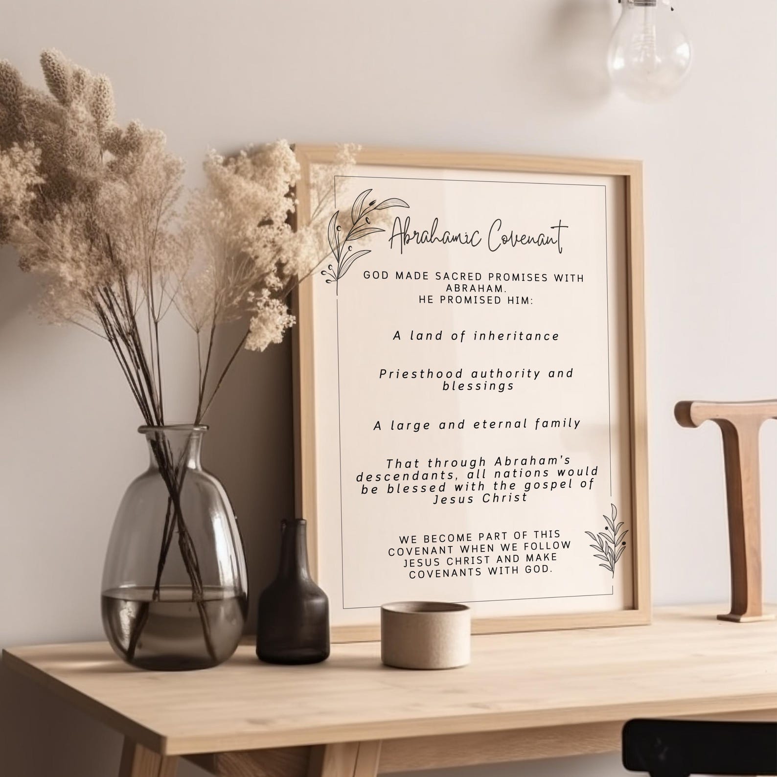 Abrahamic Covenant Printable • LDS Gospel Study Art • Abraham Poster ...