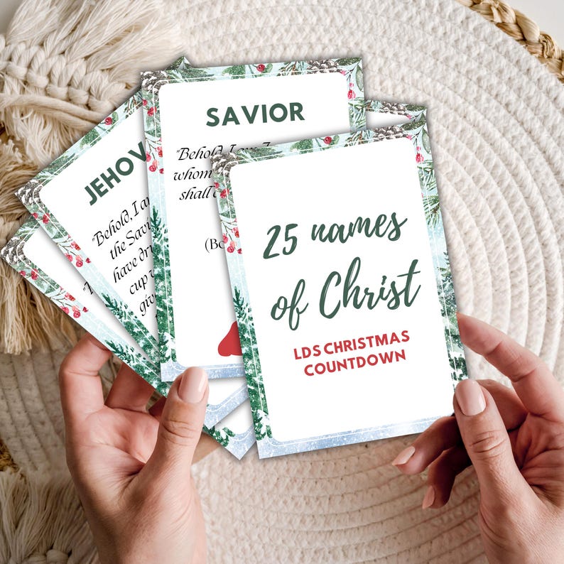 LDS 25 Names of Christ Advent Printable, Christmas Countdown Scripture ...