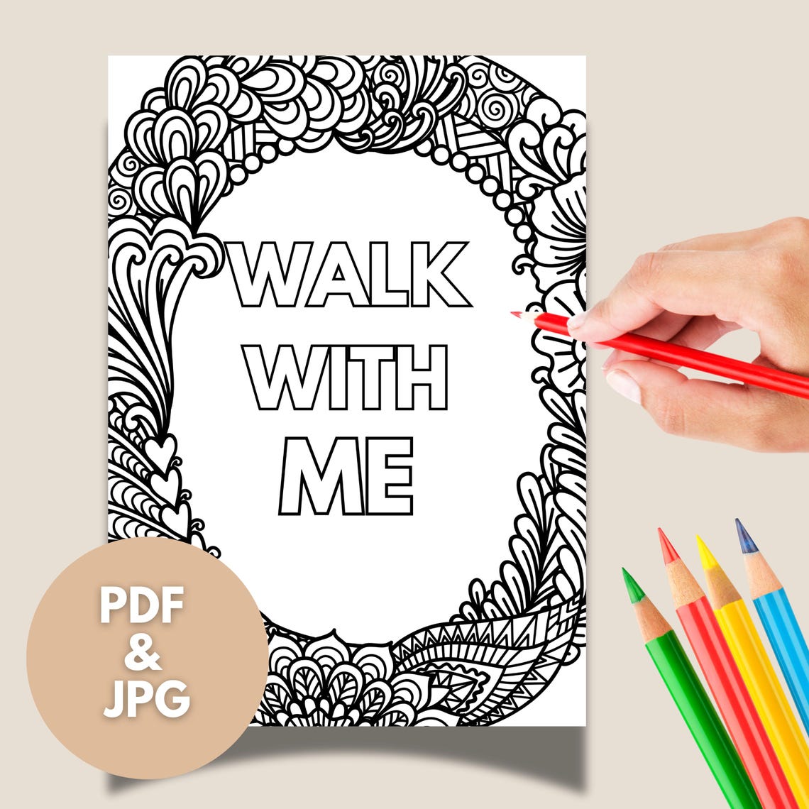 Walk With Me LDS 2026 Youth Theme Coloring Page | Sunday School Primary ...