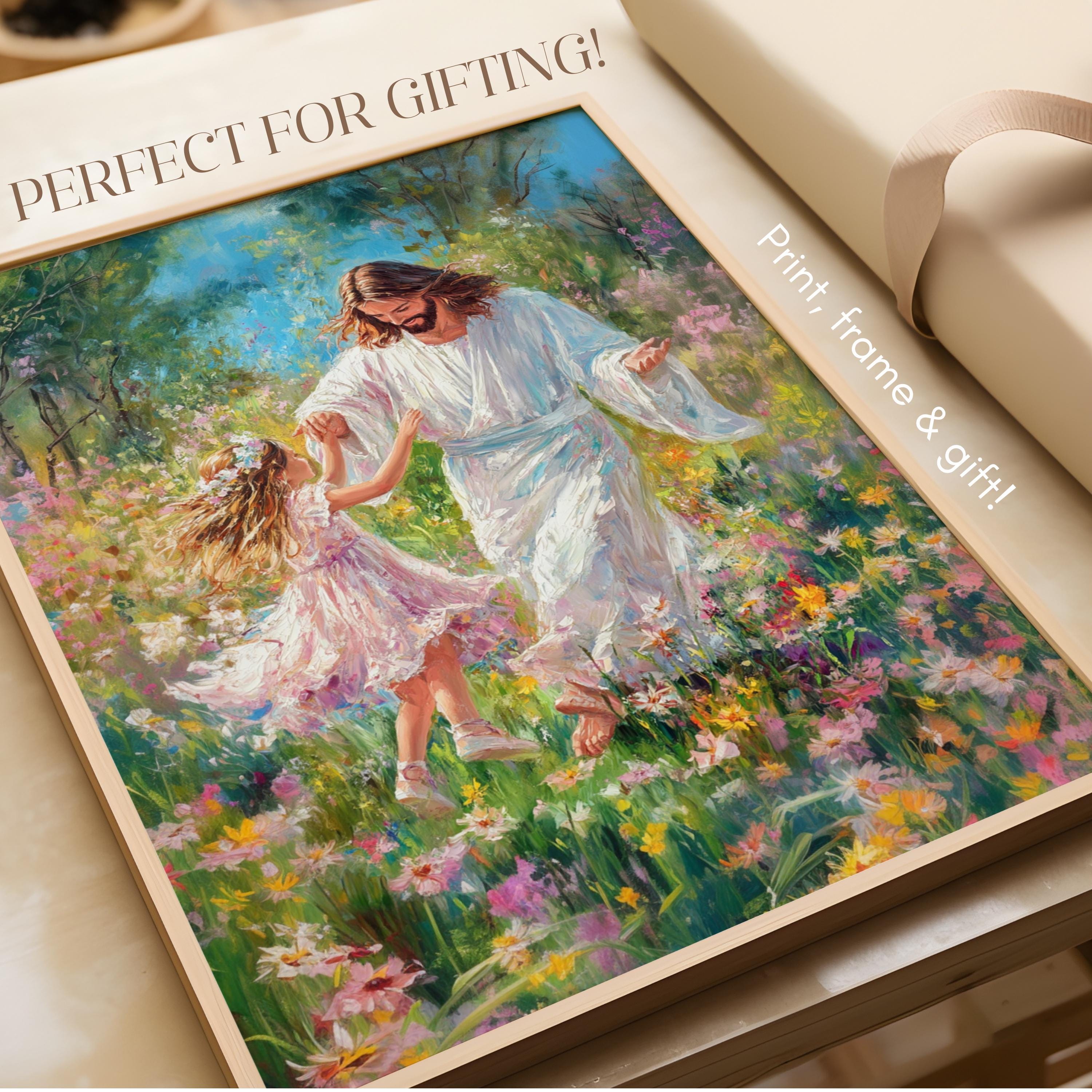 Dance With Jesus Christ Print | Jesus and Little Girl Dancing Art ...