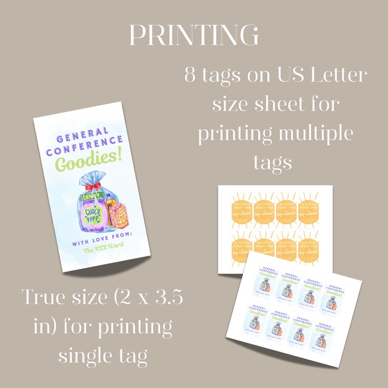 LDS General Conference Treat Bag Tags Bundle, 10 Printable Snack Labels ...