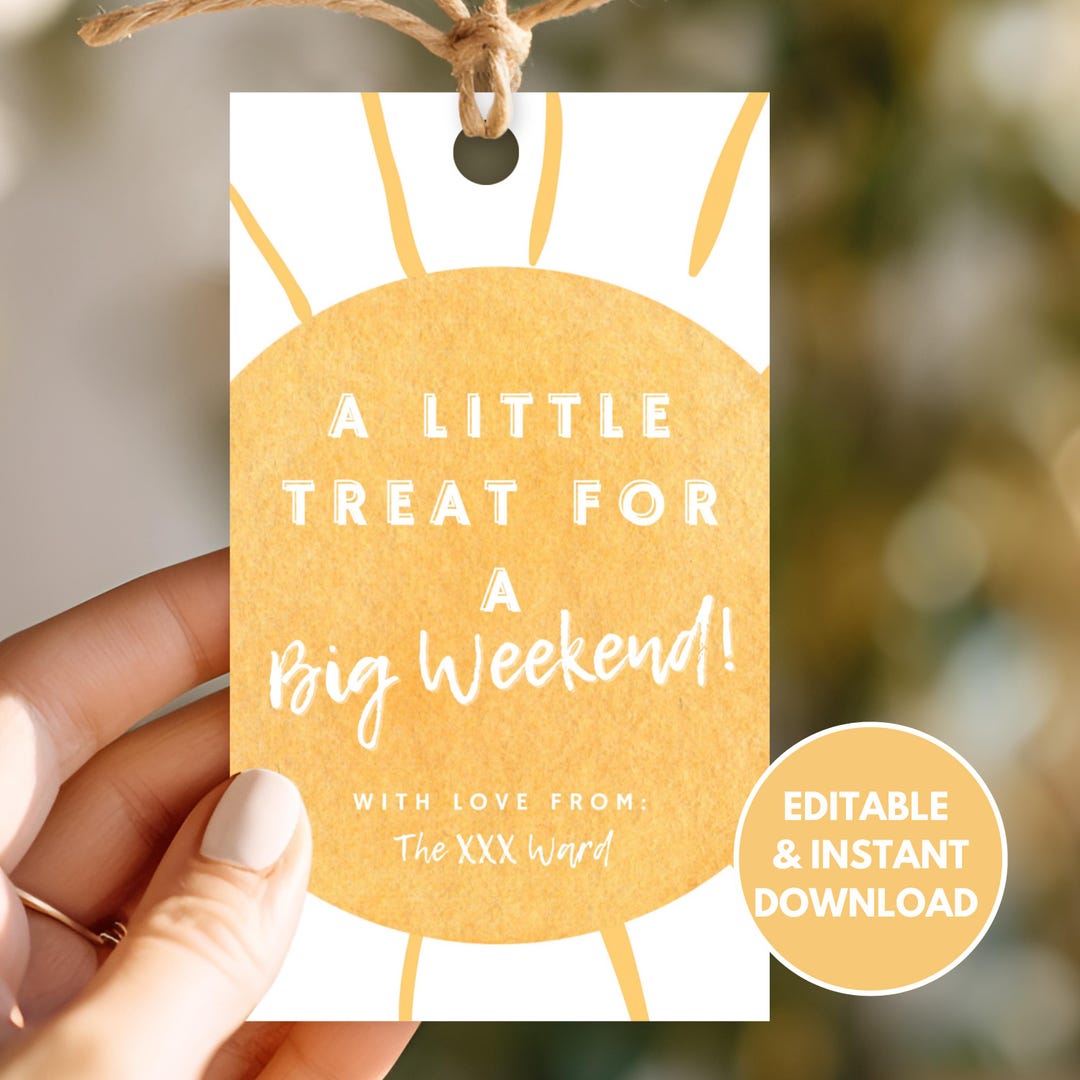 General Conference Treat Tag Printable, LDS Snack Bag Label ...