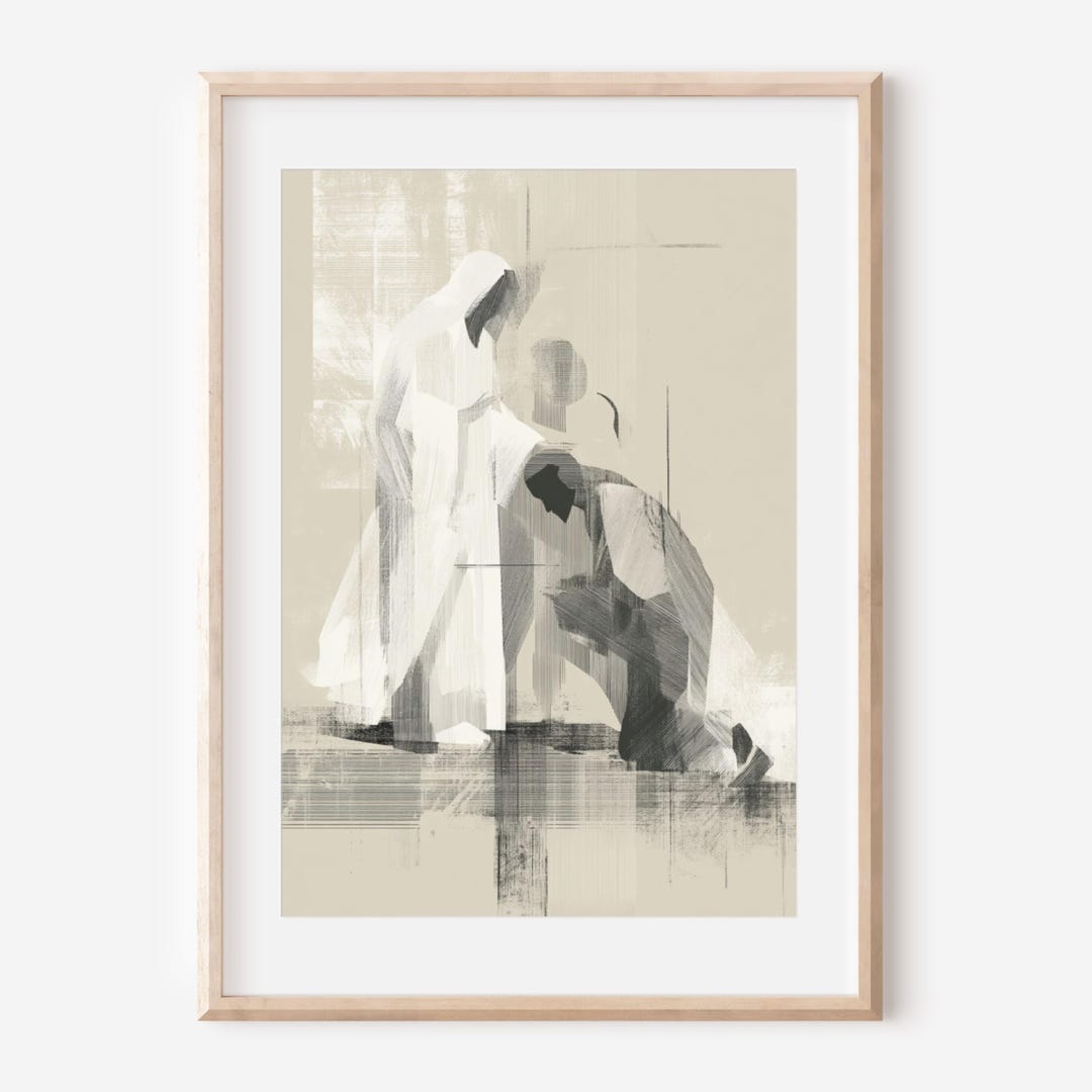 Jesus Mercy Minimalist Art Print | Modern Christian Wall Decor | LDS ...