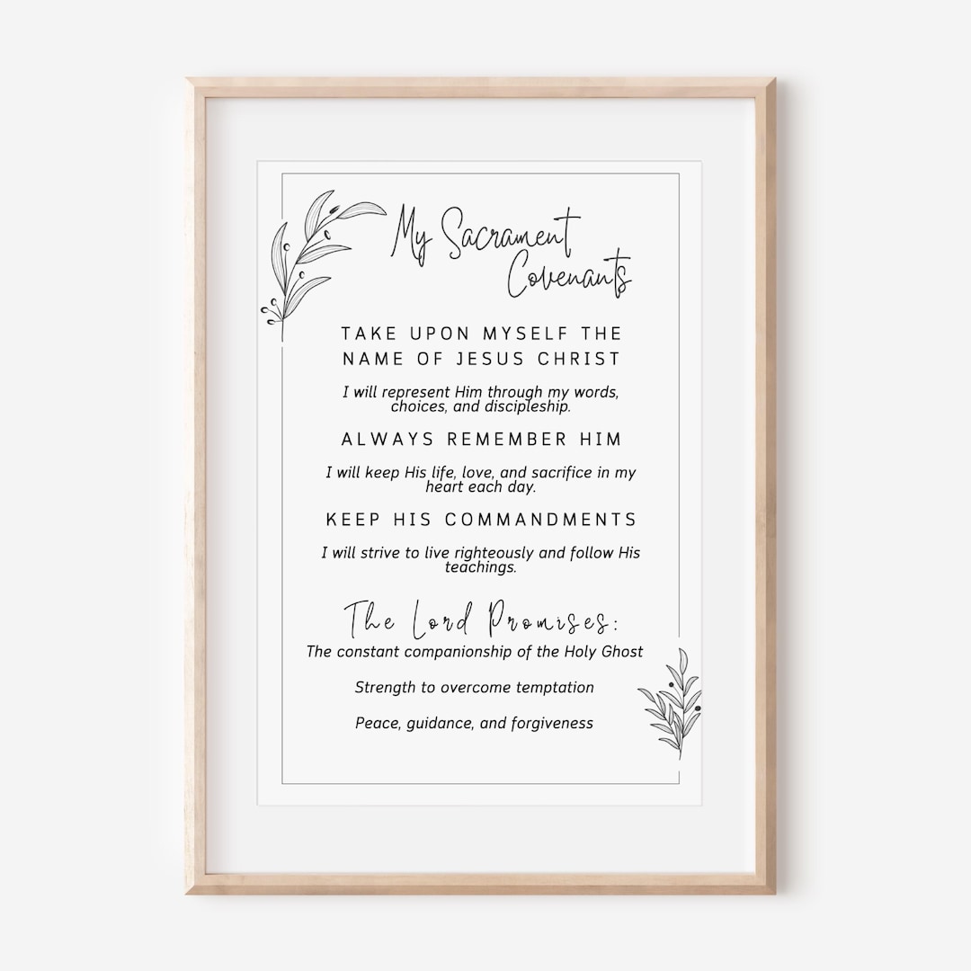 Sacrament Covenants Printable • LDS Communion Promise Art • Always ...
