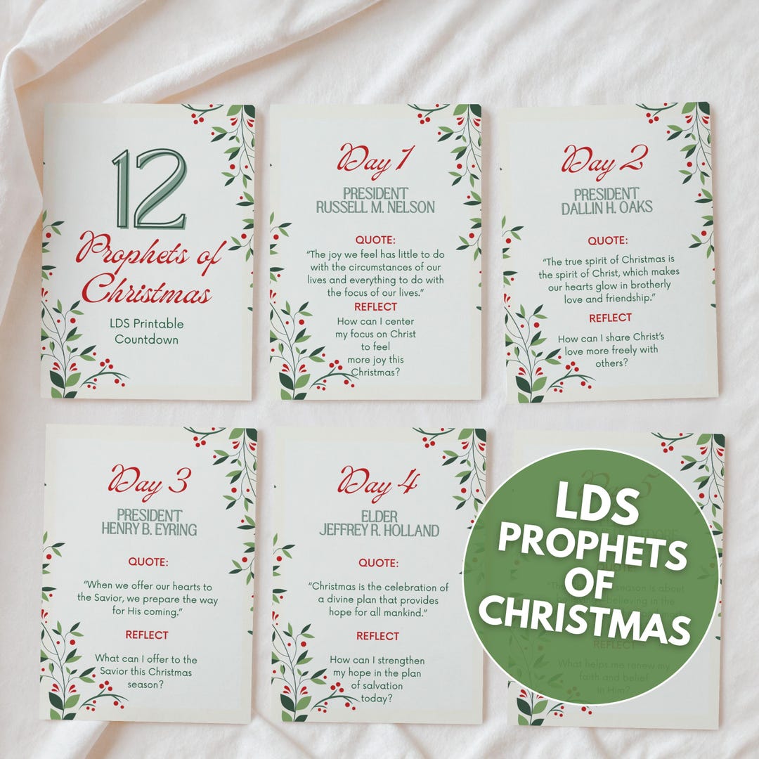 LDS 12 Days Prophet Study Advent Printable, Christian Christmas ...