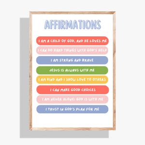 I Am a Child of God Affirmation Poster, Positive Christian Kids Wall ...
