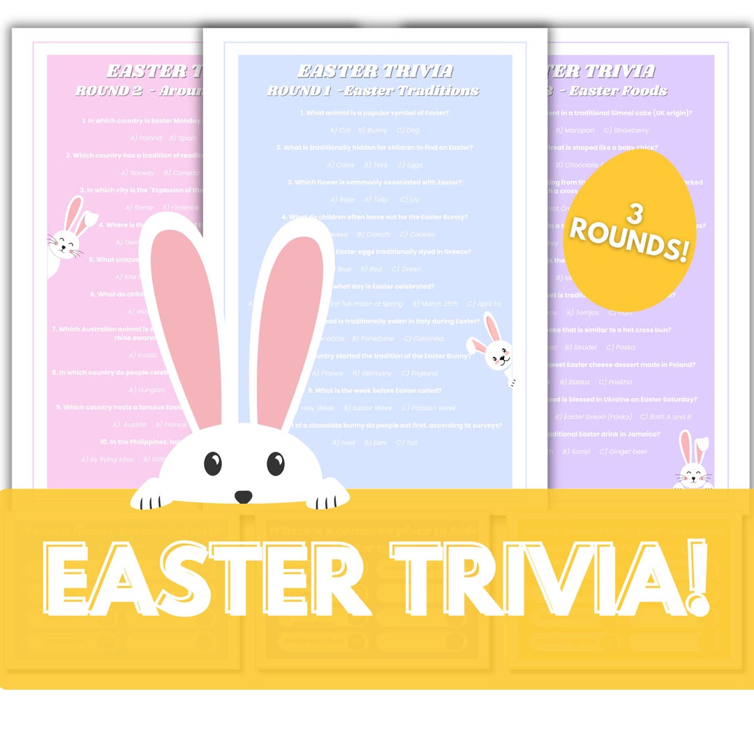 Easter Trivia Game Printable, 3 Rounds 30 Questions, Easter Party Game ...