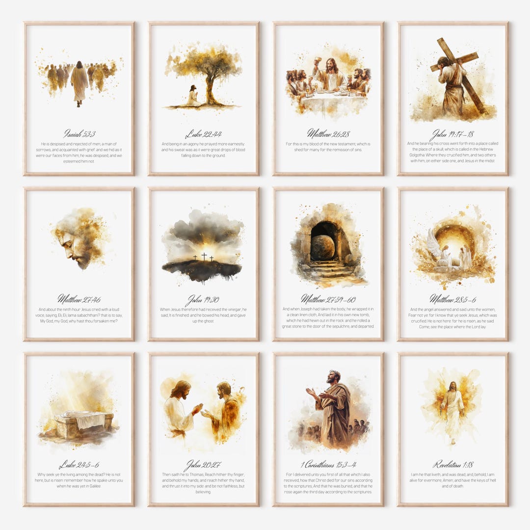 LDS Easter Wall Art Set Bundle, Holy Week Jesus Scripture Prints, Come ...