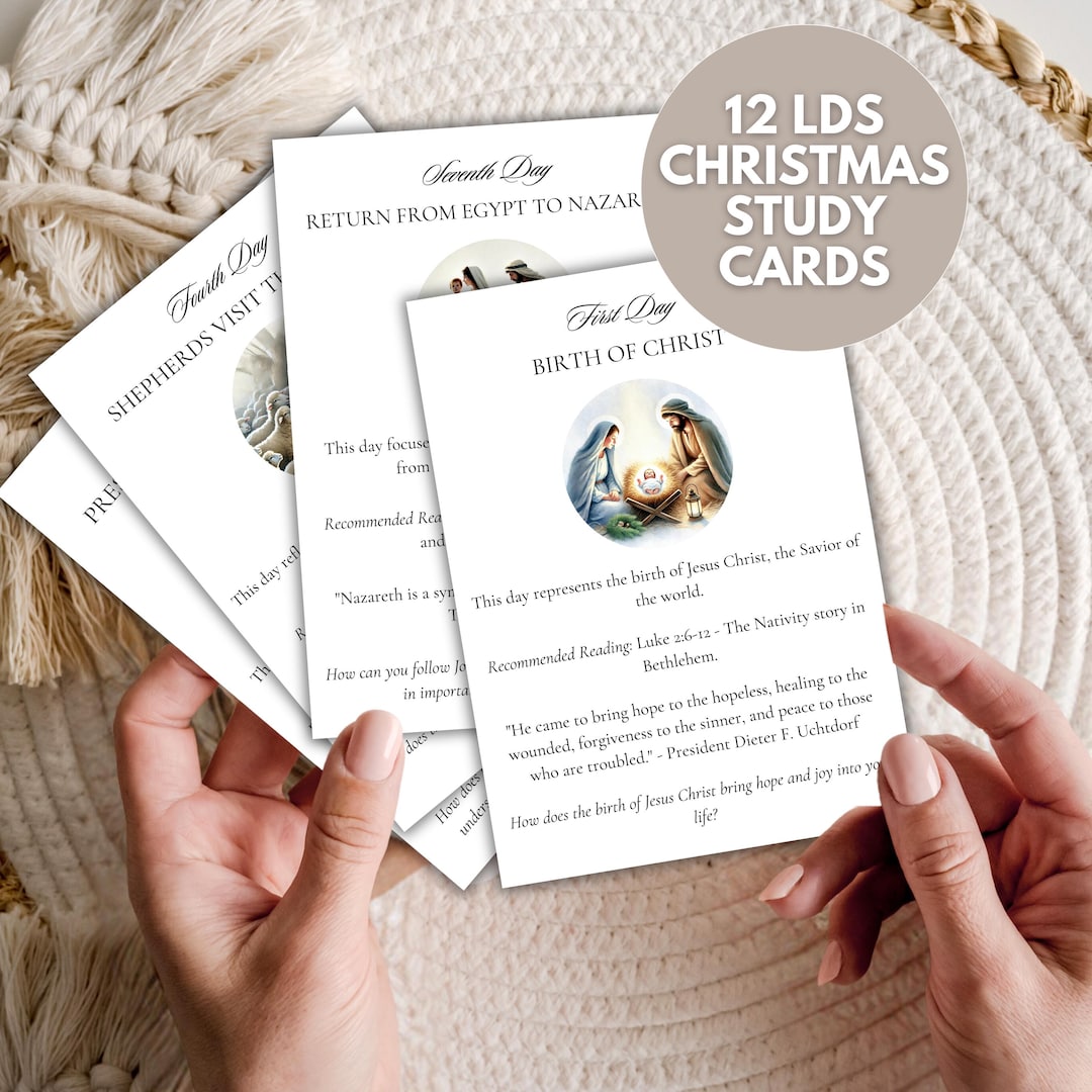 LDS 12 Days of Christmas Study Cards, Scripture & Reflection Advent ...