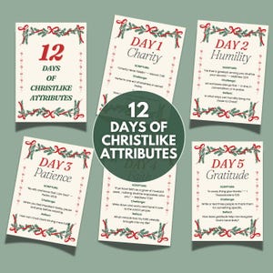 LDS 12 Days of Christlike Attributes Advent Printable, Christ Centered ...