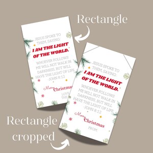 Editable Christian Christmas Gift Tag “I Am the Light of the World ...