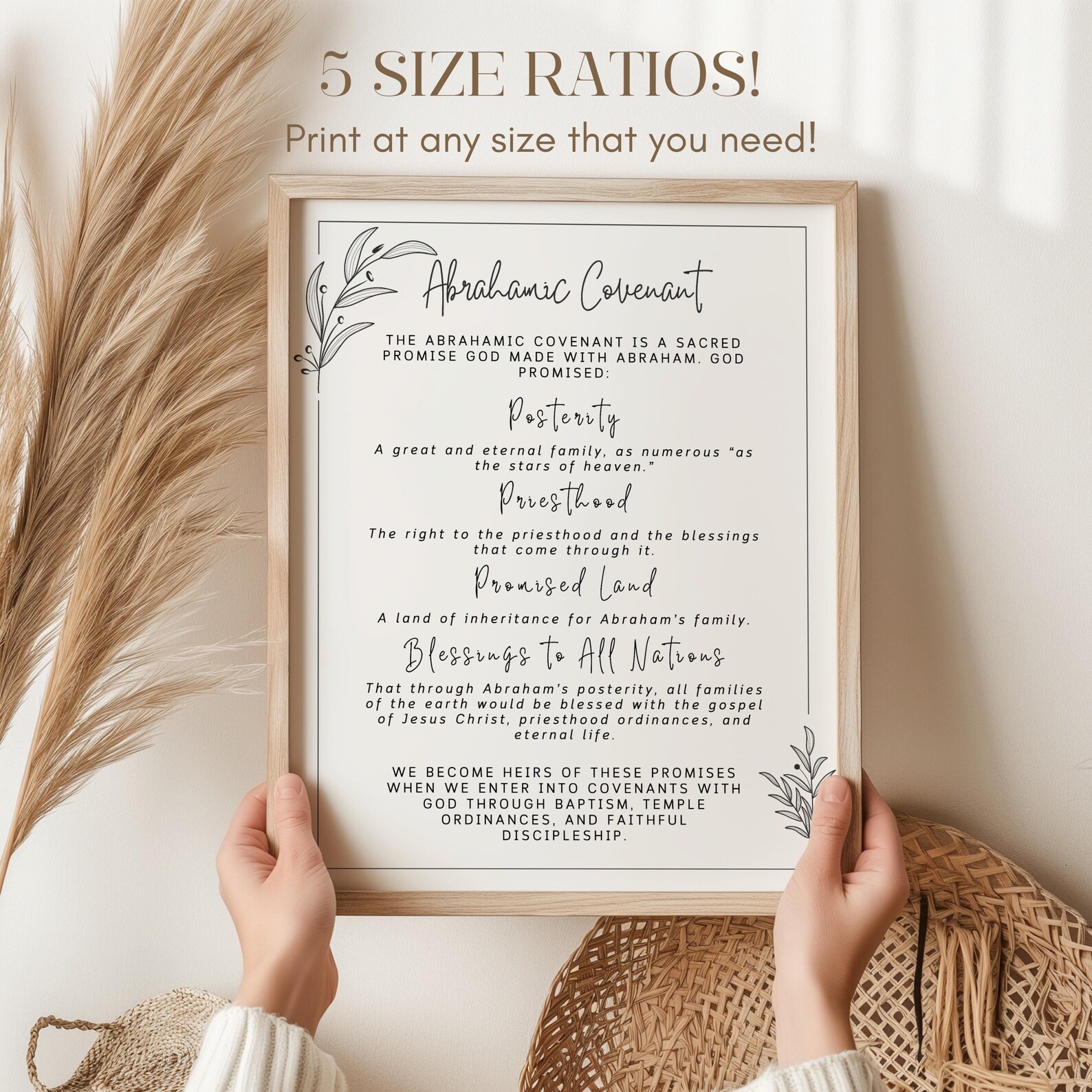 Abrahamic Covenant Printable • LDS Abraham Poster • Gospel Blessings ...
