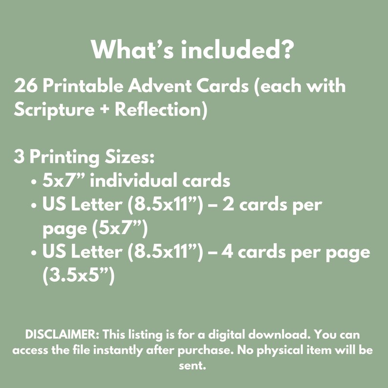 25 Day Nativity Advent Printable Cards, Christian Christmas Story ...