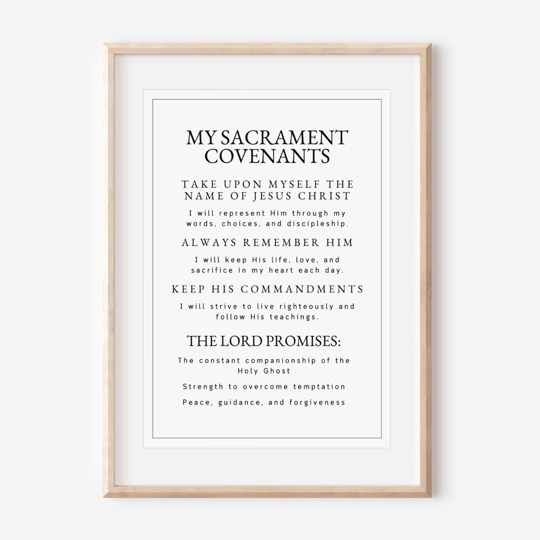 My Sacrament Covenants Printable • LDS Sacrament Promise Poster ...