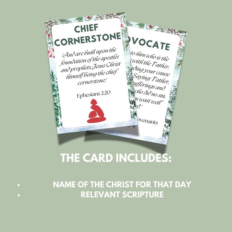 LDS 25 Names of Christ Advent Printable, Christmas Countdown Scripture ...